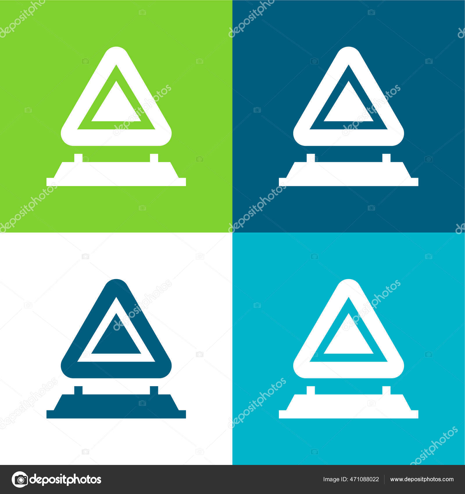 Attention Flat Four Color Minimal Icon Set Stock Vector Image by ...