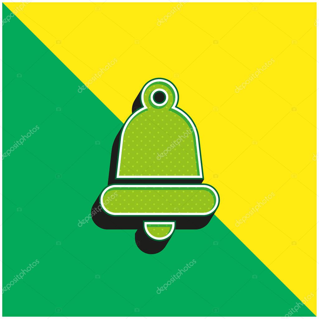 Bell verde y amarillo moderno vector 3d icono del logotipo 2022