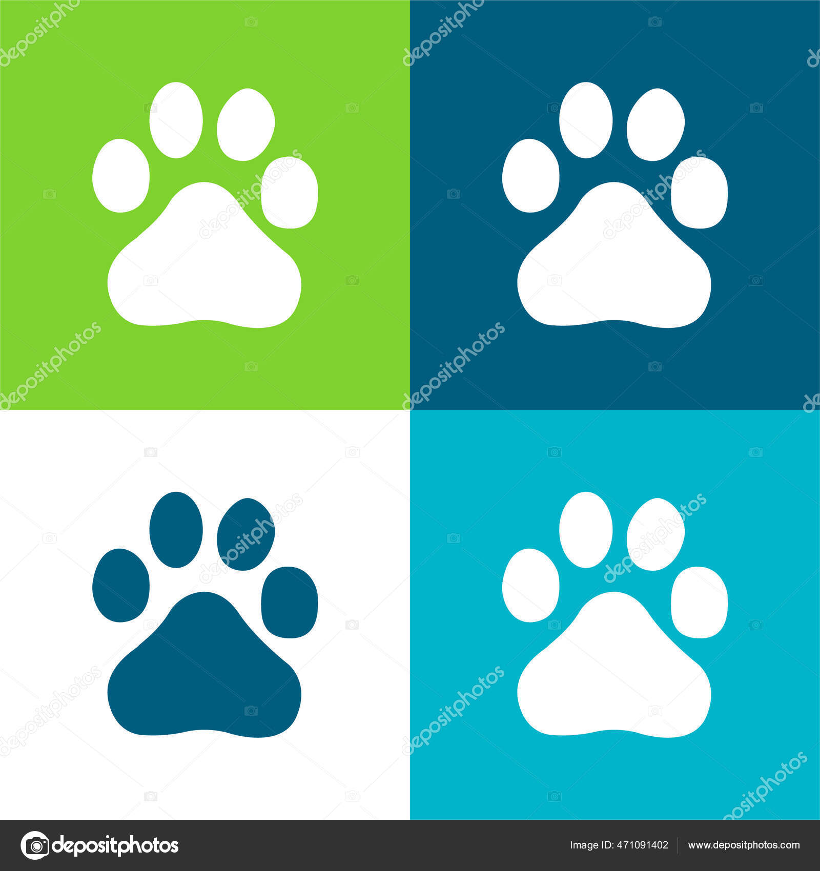 Baidu Logo Flat Four Color Minimal Icon Set Stock Vector Image by ...