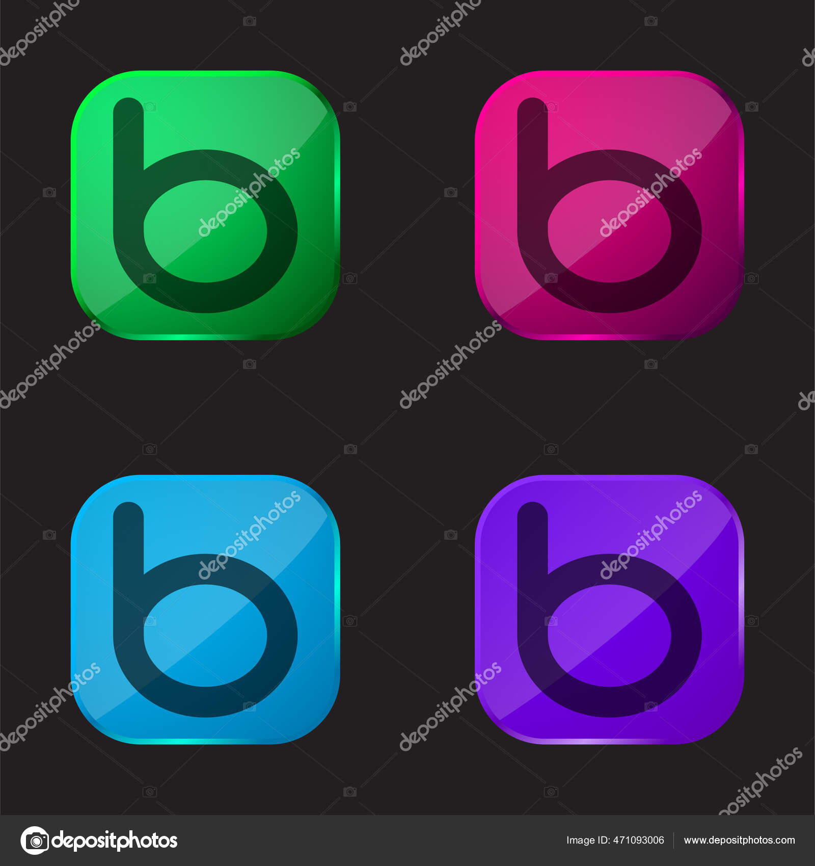 Bing Big Logo Four Color Glass Button Icon Stock Vector by ©Infolight ...