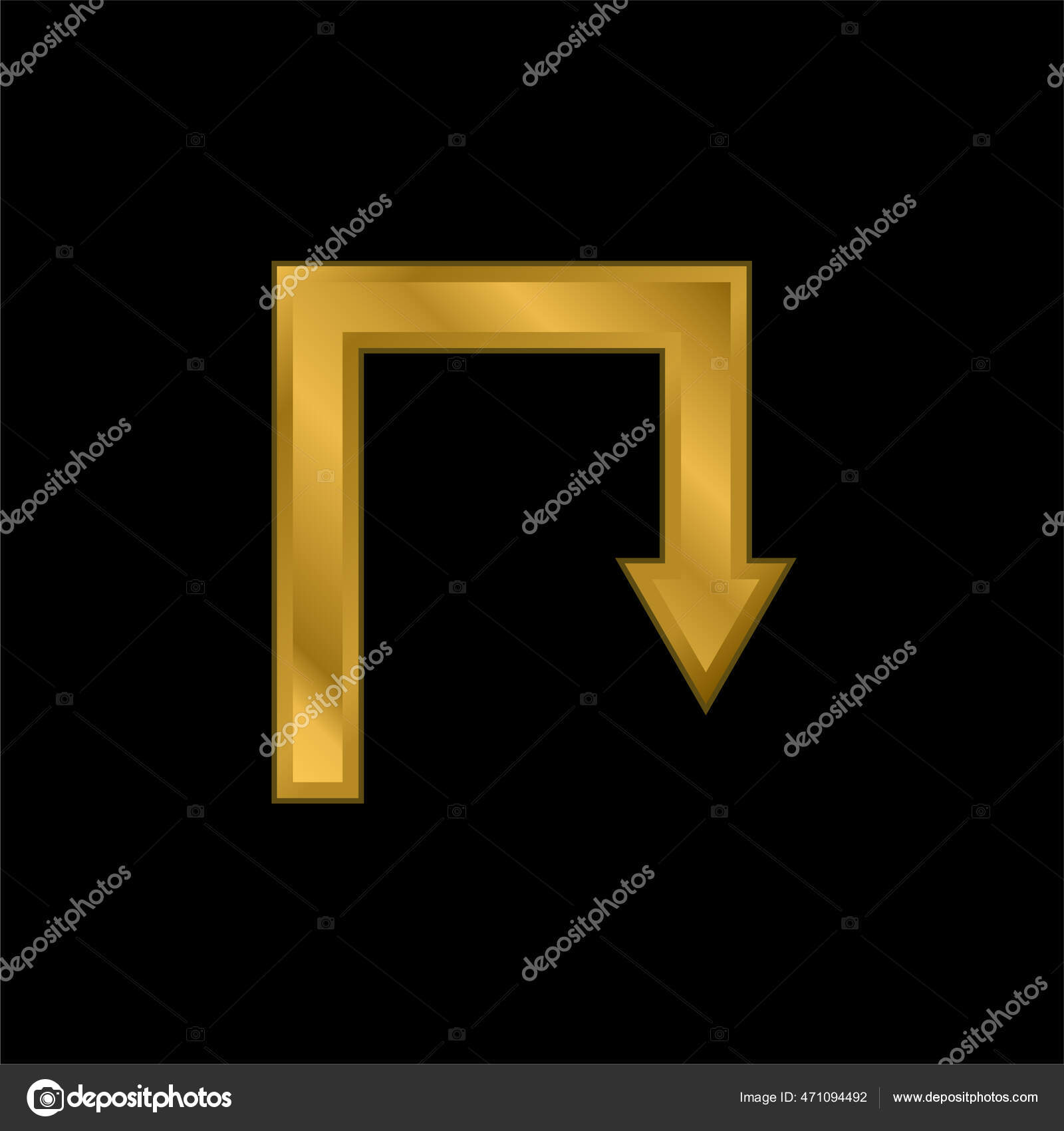 Arrow Angles Symbol Gold Plated Metalic Icon Logo Vector Stock Vector ...