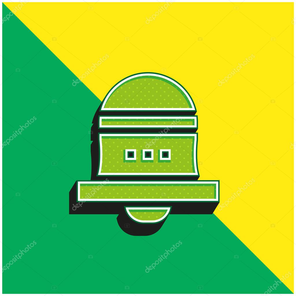 Bell verde y amarillo moderno vector 3d icono del logotipo 2023