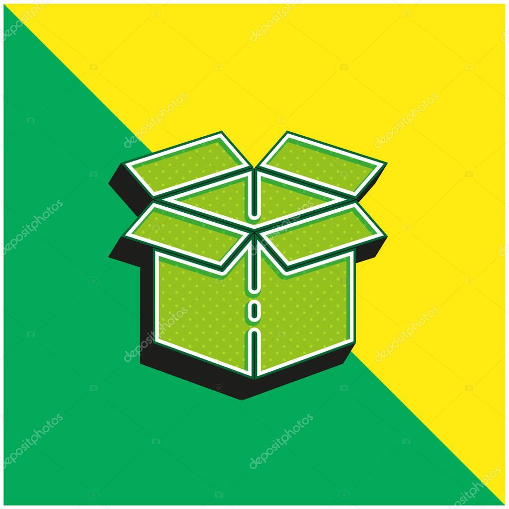 Caja verde y amarillo moderno vector 3d icono logotipo 2022