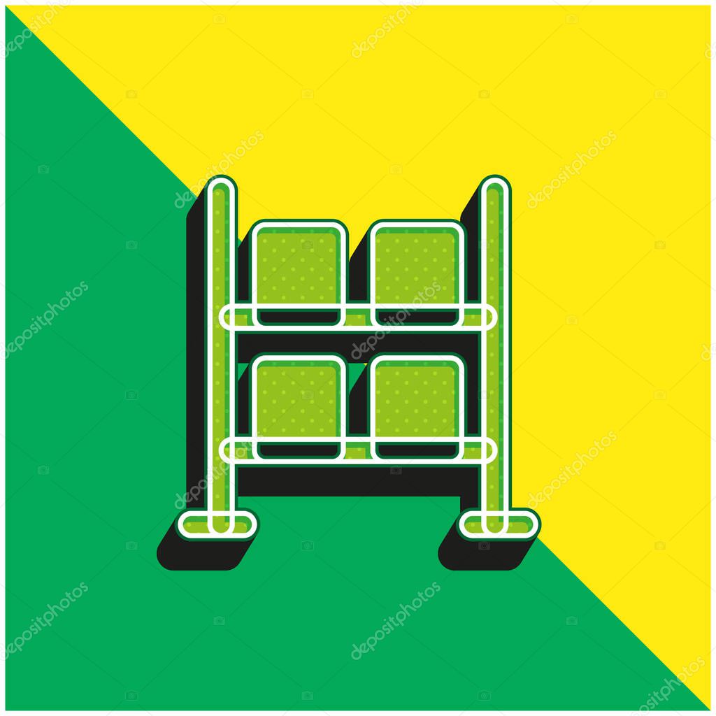 Cajas verde y amarillo moderno vector 3d icono logotipo 2022