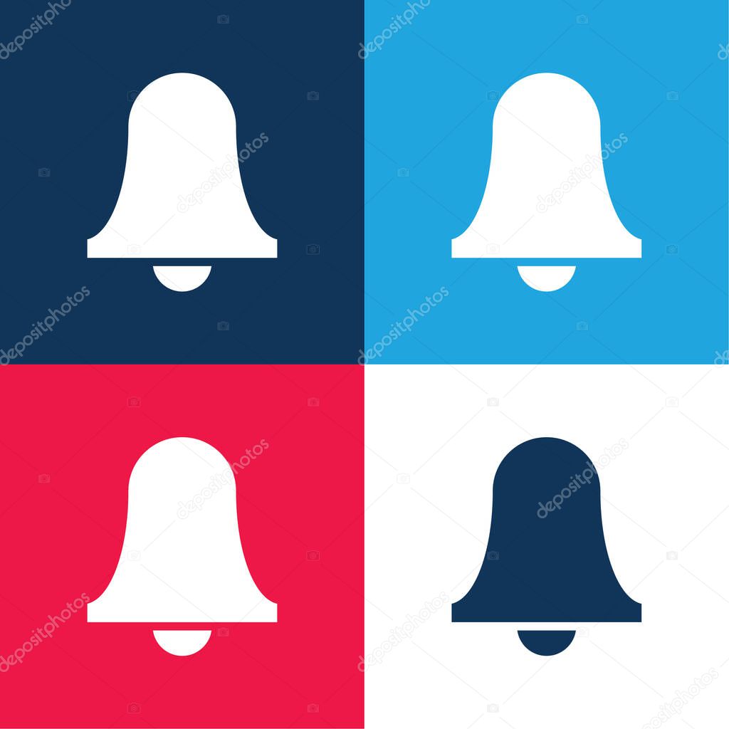 Alarma Bell Symbol azul y rojo conjunto de iconos mínimo de cuatro ...
