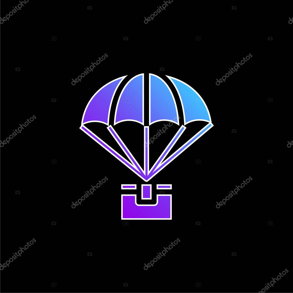 Caja azul gradiente vector icono 2024