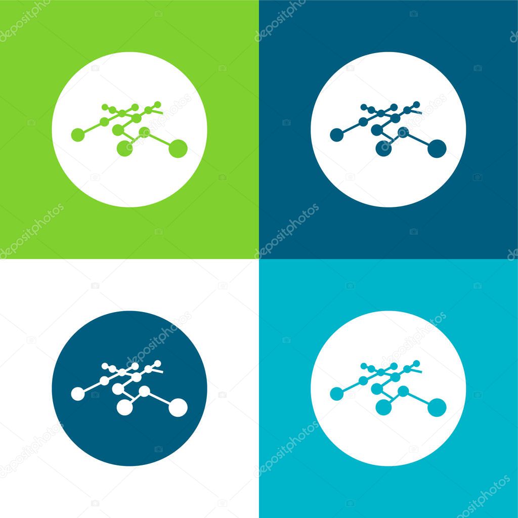 Mejores códigos Logo Plano de cuatro colores mínimo icono conjunto 2025