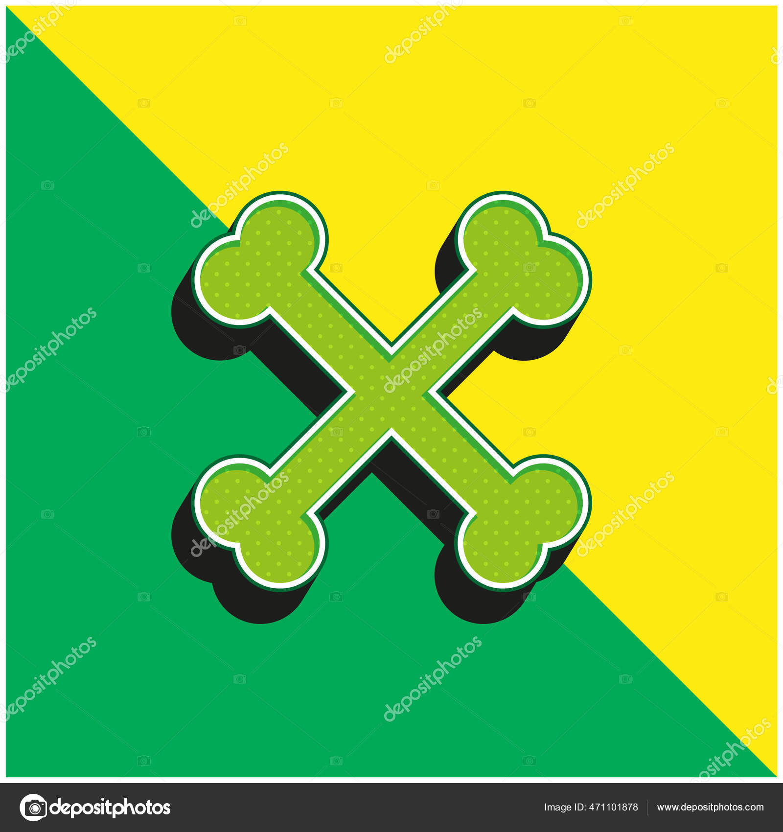 Bones Crossed Green Yellow Modern Vector Icon Logo Stock Vector by ...