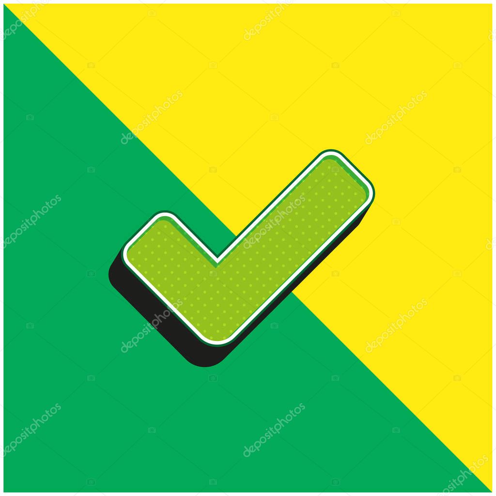 Big Check Mark verde y amarillo moderno vector 3d icono del logotipo 2022