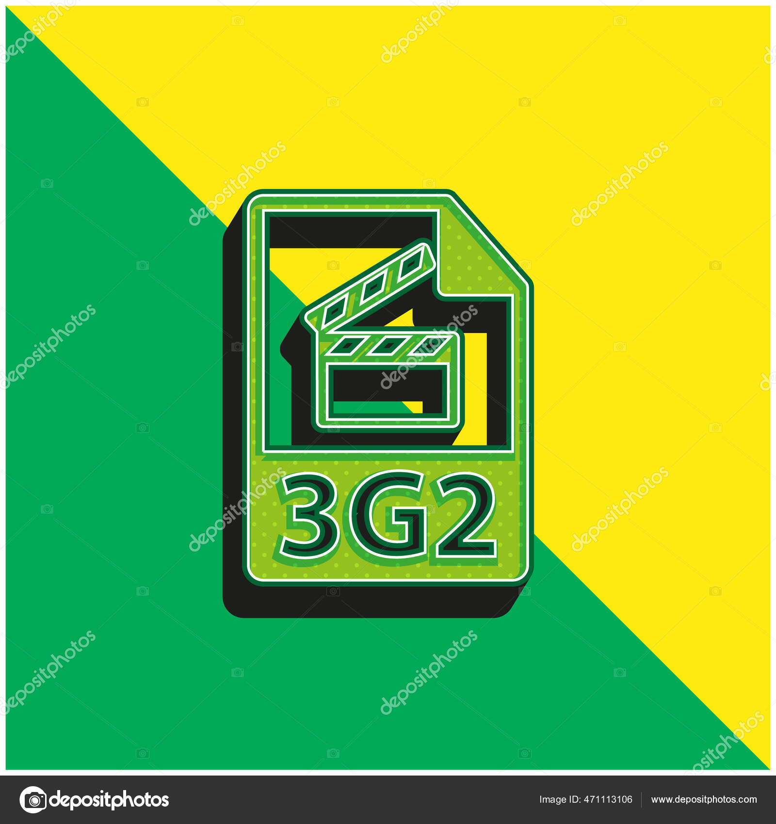 3G2 File Format Symbol Green Yellow Modern Vector Icon Logo Stock ...