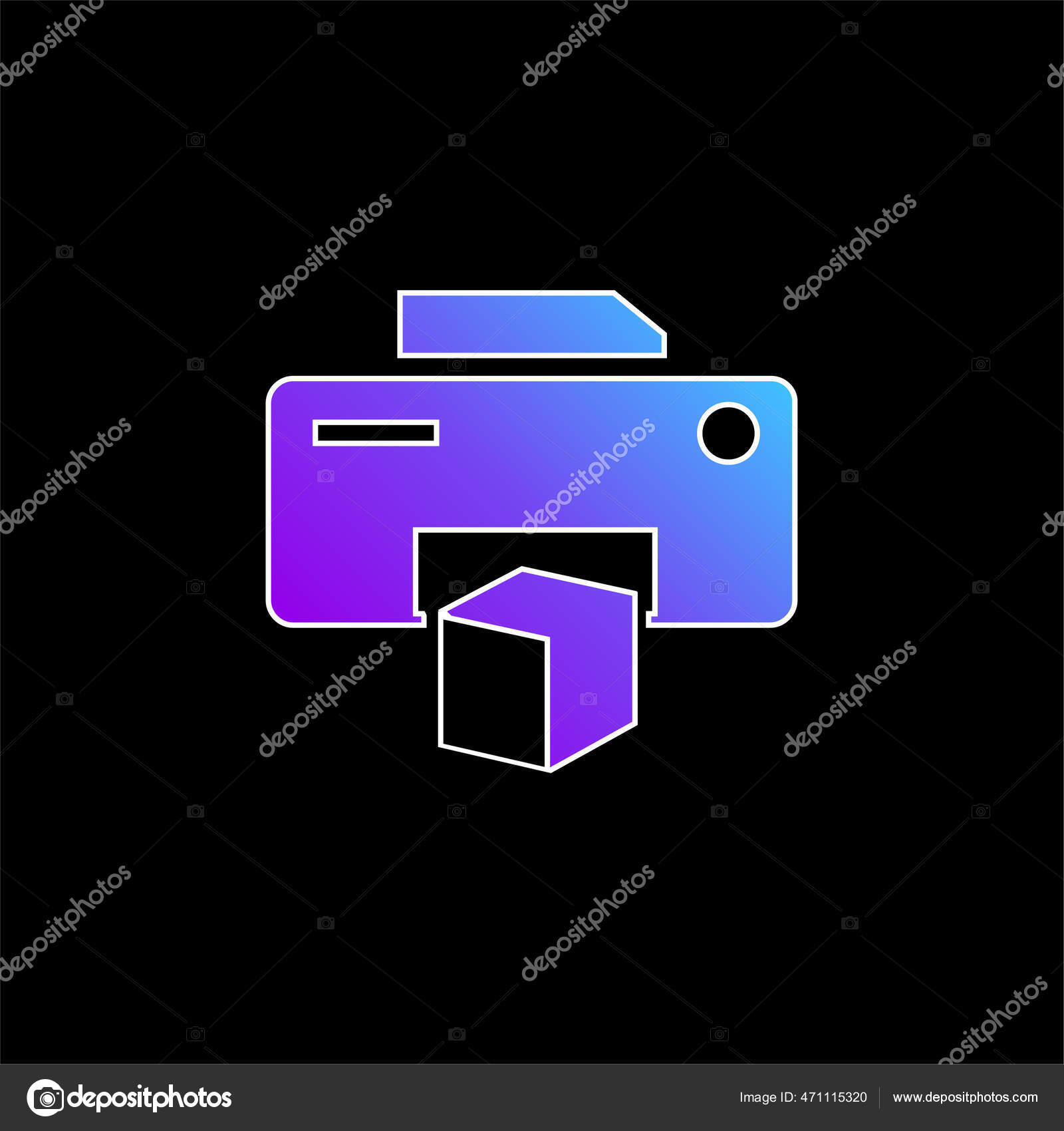 Printer Symbol Blue Gradient Vector Icon Stock Vector by ©Infolight ...
