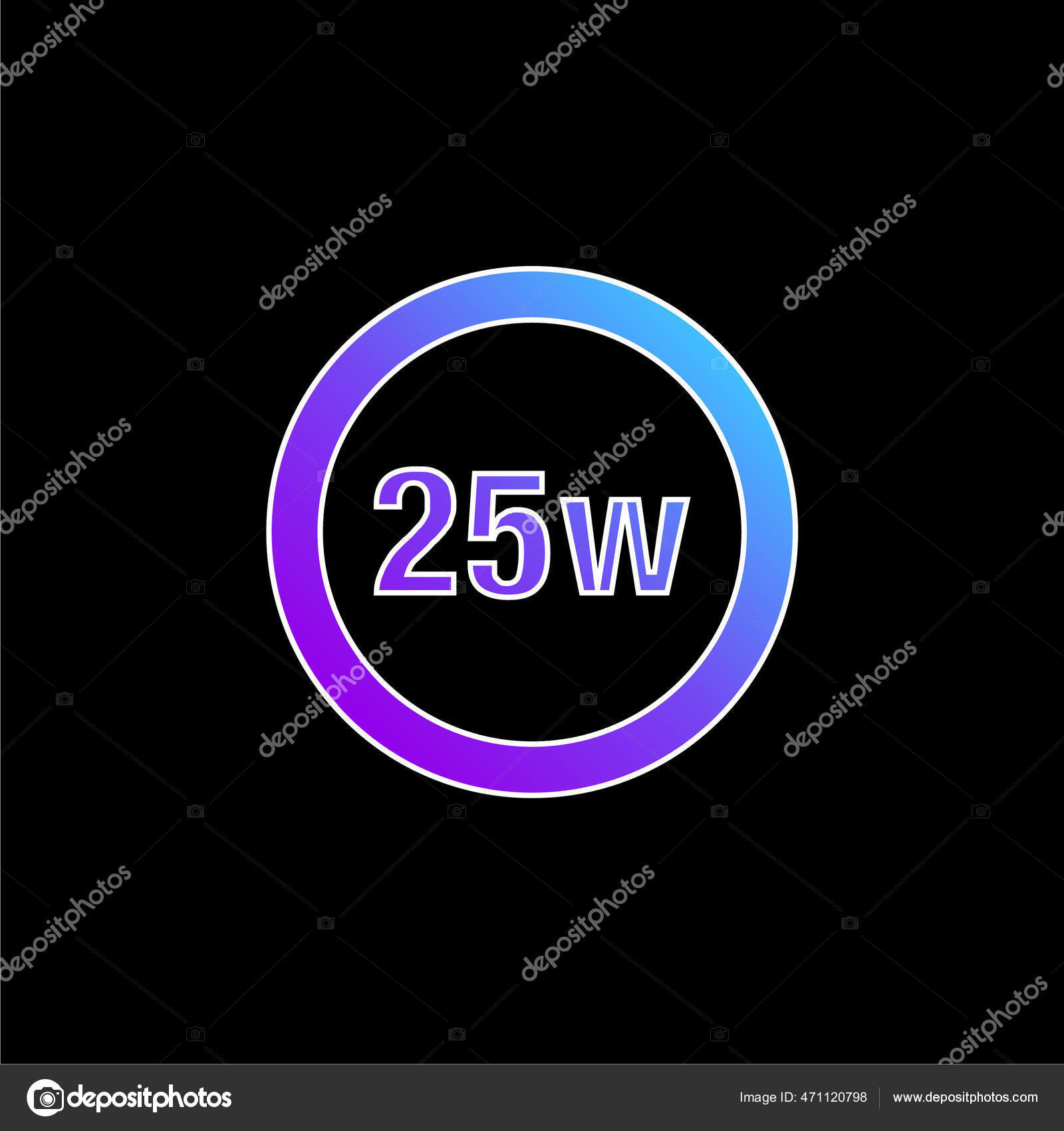 Watts Lamp Indicator Blue Gradient Vector Icon Stock Vector by ...