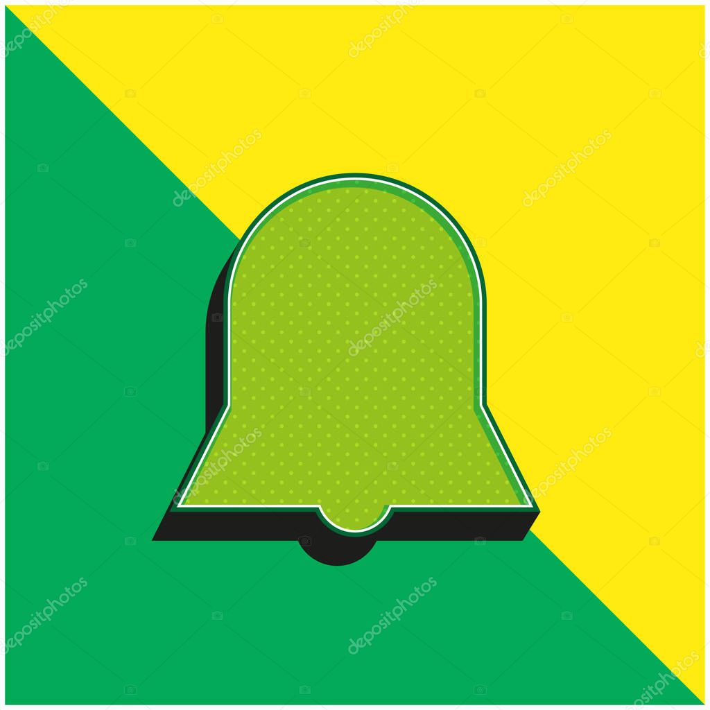 Bell Silhouette Negro Forma Interfaz Símbolo De Alarma Verde y amarillo ...