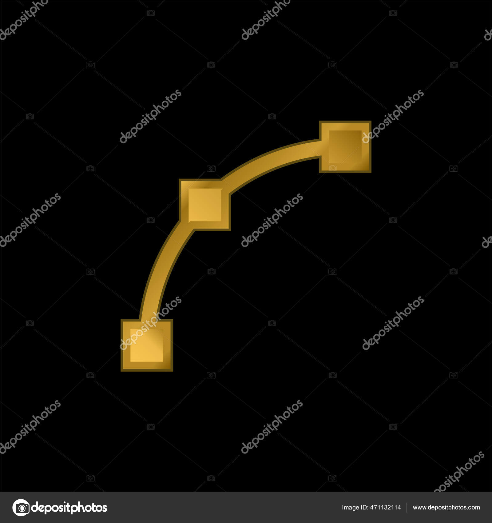 Arc Gold Plated Metalic Icon Logo Vector Stock Vector by ©Infolight ...