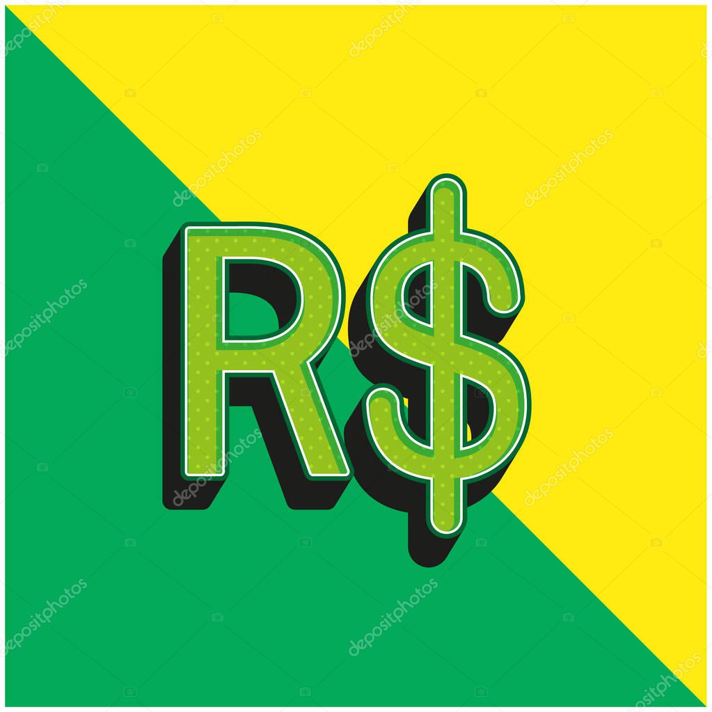 Brasil Símbolo real verde y amarillo moderno vector 3d icono logo 2024