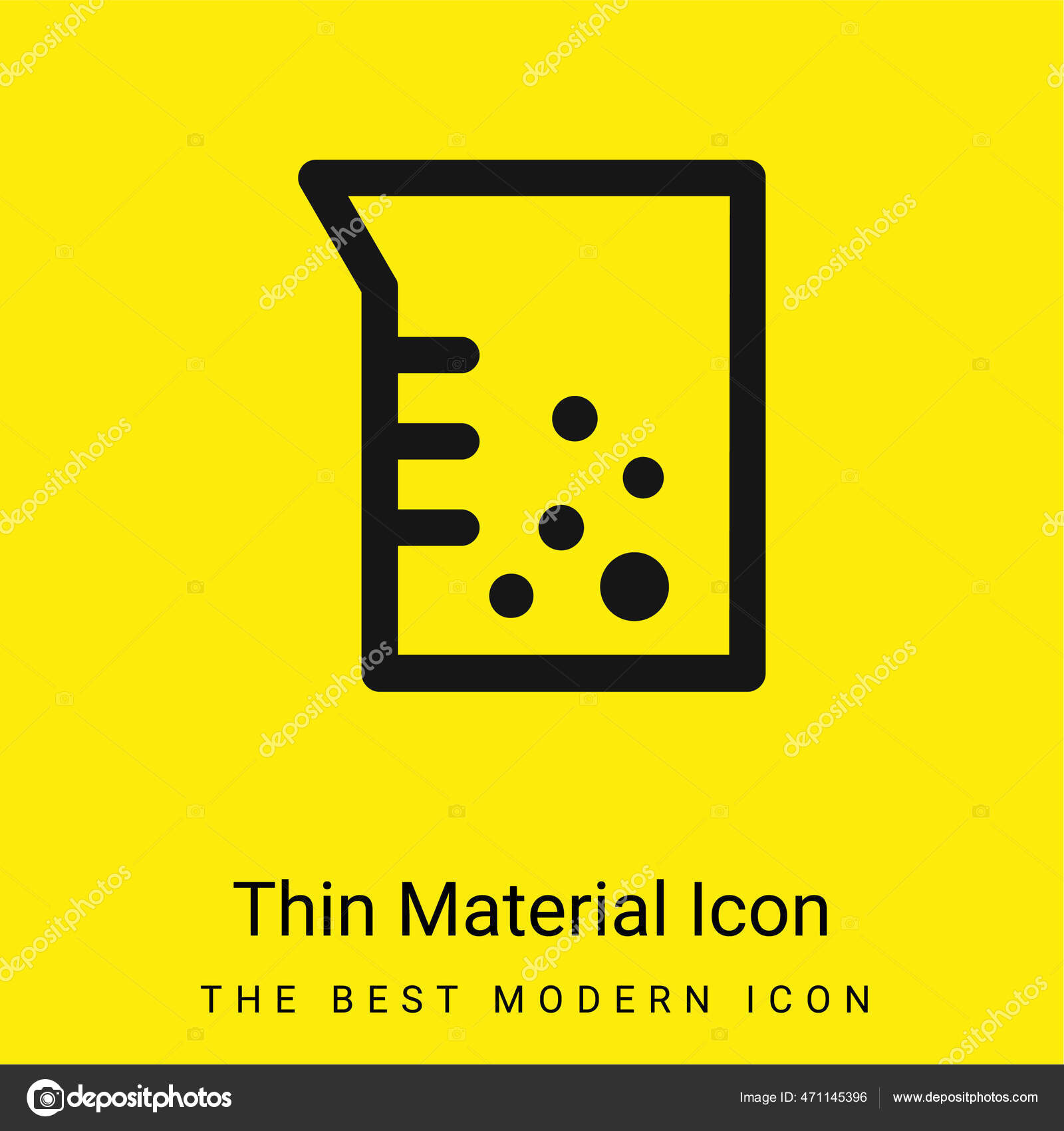 Beaker Symbol Minimal Bright Yellow Material Icon Stock Vector by ...