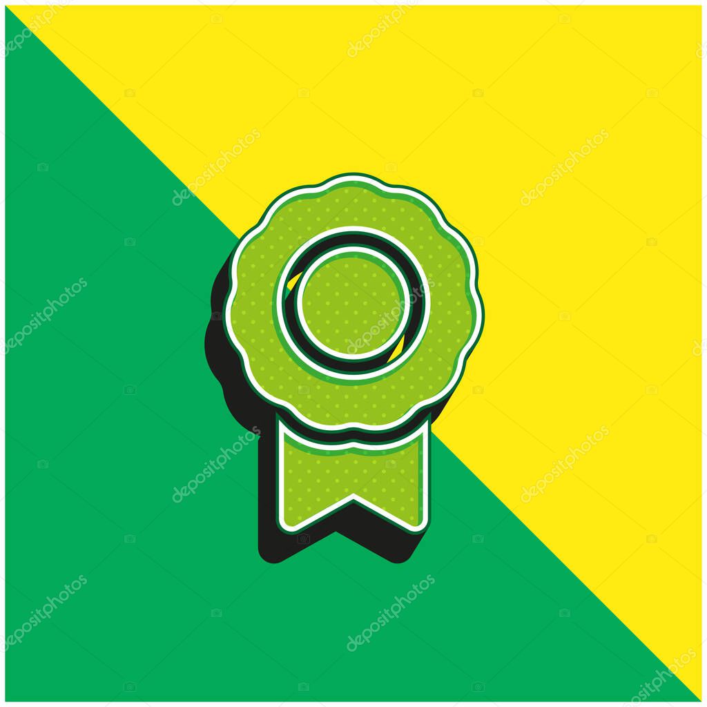 Insignia verde y amarillo moderno logotipo del icono del vector 3d 2022