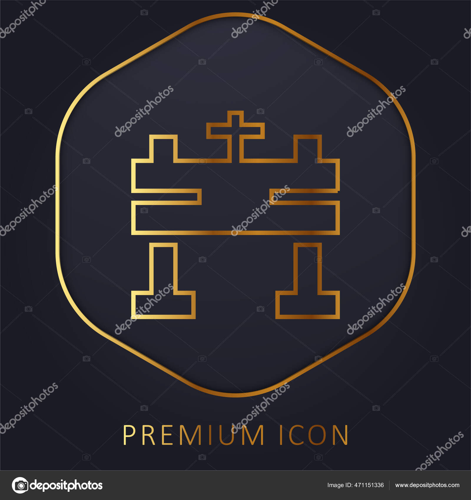 Altar Golden Line Premium Logo Icon Stock Vector Image by ©Infolight ...