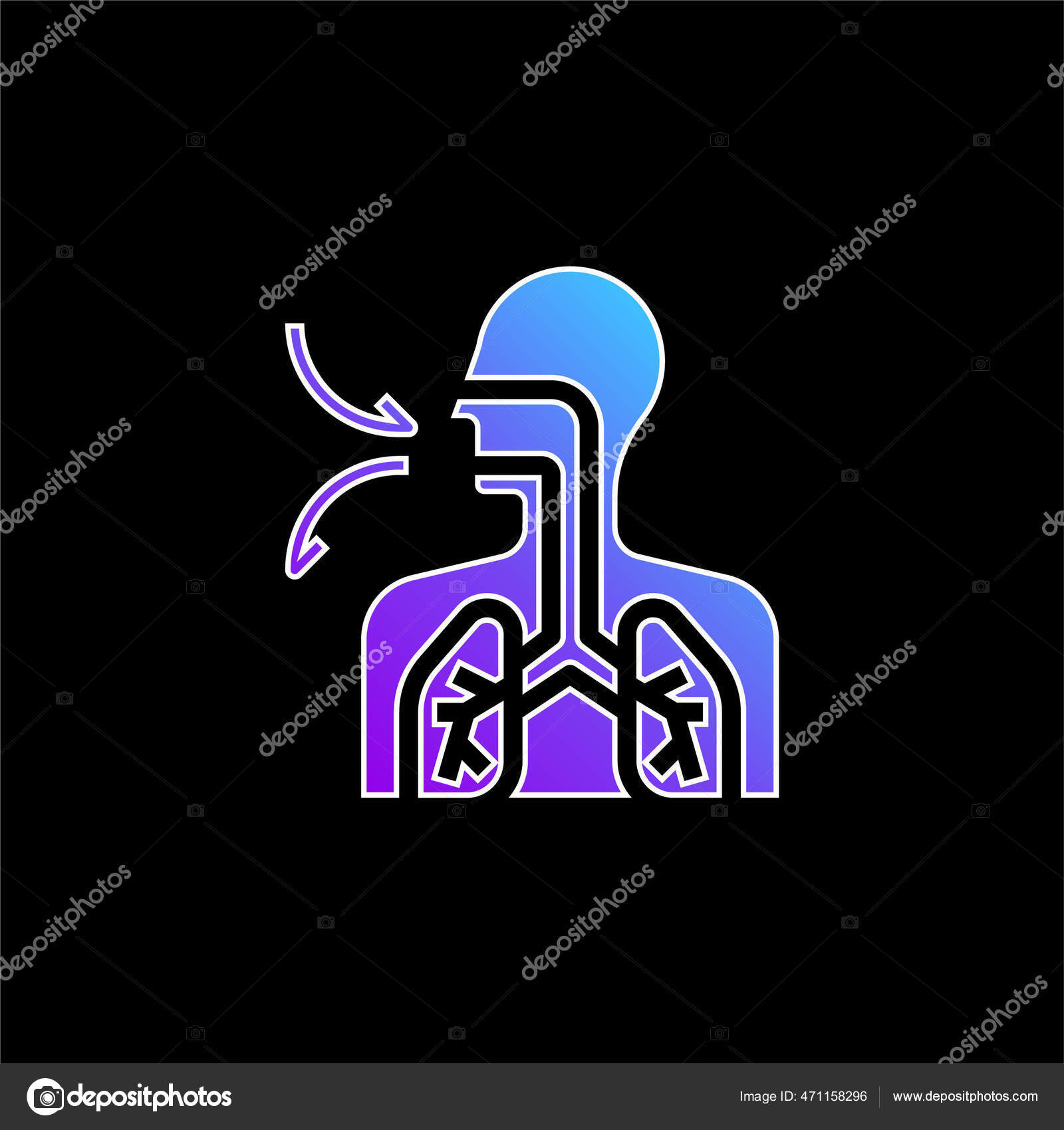 Breath Blue Gradient Vector Icon Stock Vector by ©Infolight 471158296