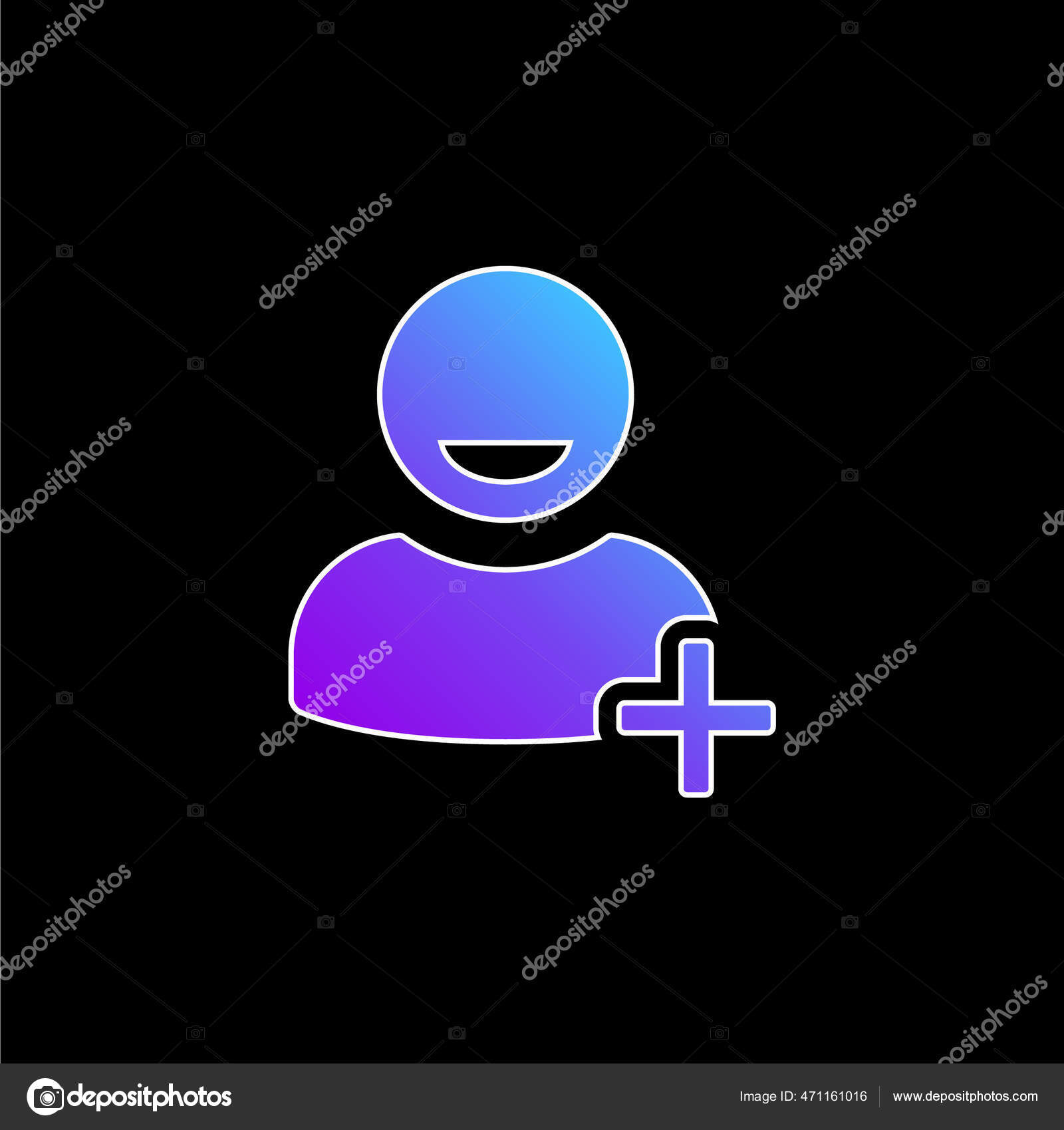 Add User Symbol Blue Gradient Vector Icon Stock Vector Image by ...