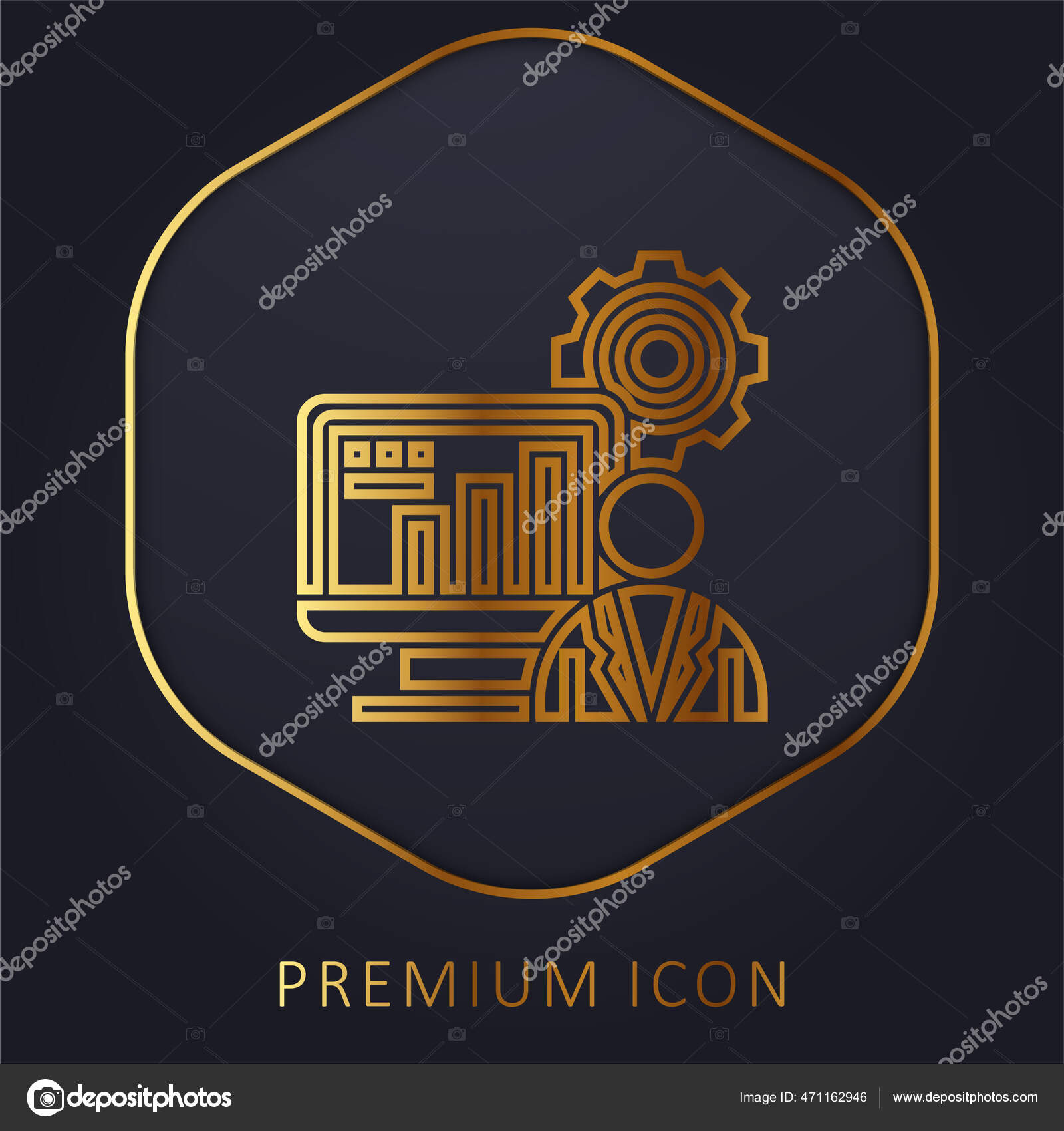 Administrator Golden Line Premium Logo Icon Stock Vector Image by ...