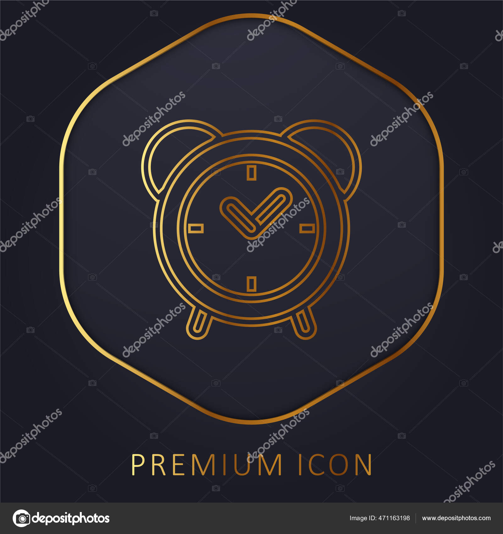 Alarm Clock Golden Line Premium Logo Icon Stock Vector by ©Infolight ...
