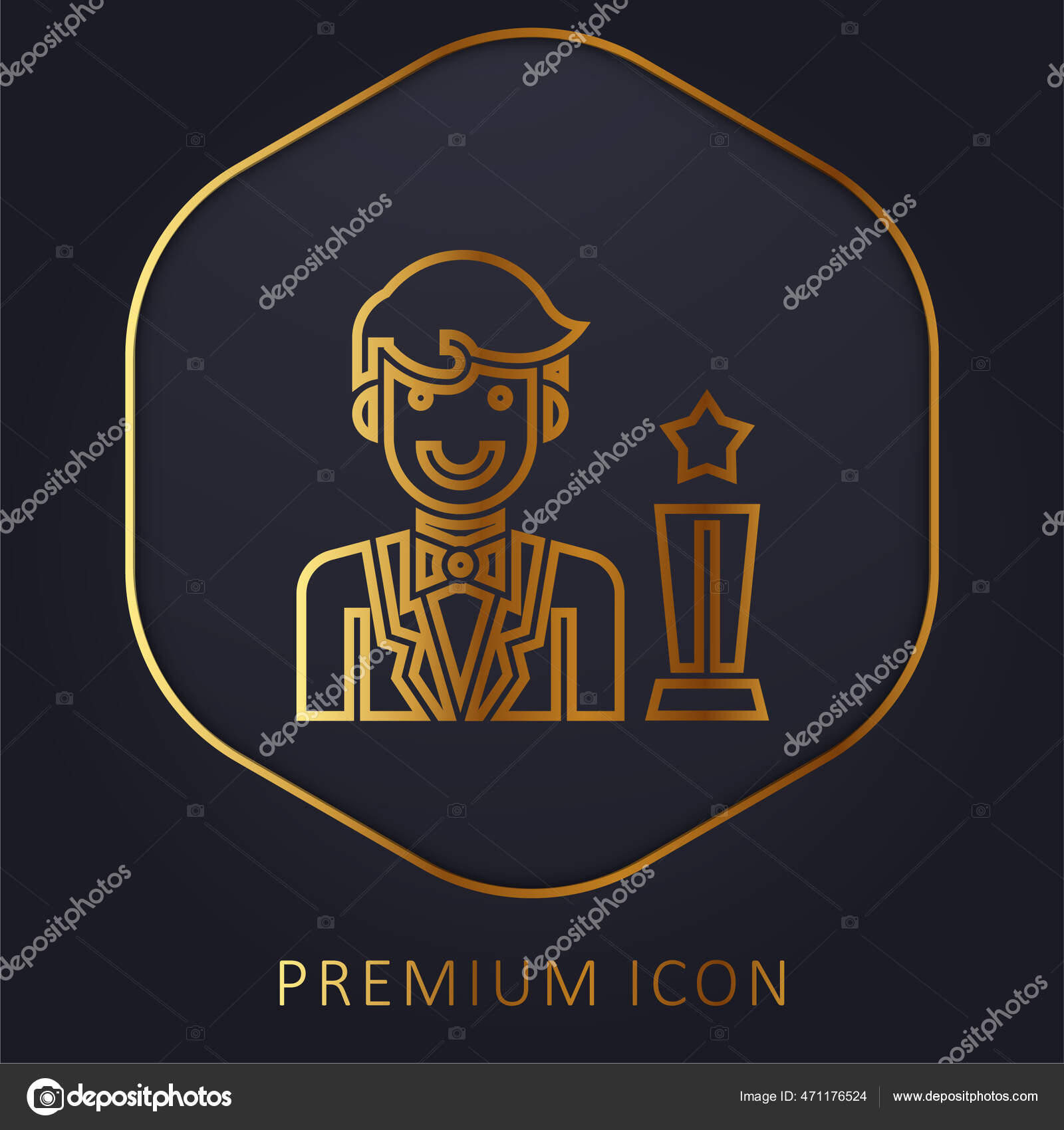 Actor Golden Line Premium Logo Icon Stock Vector Image by ©Infolight ...