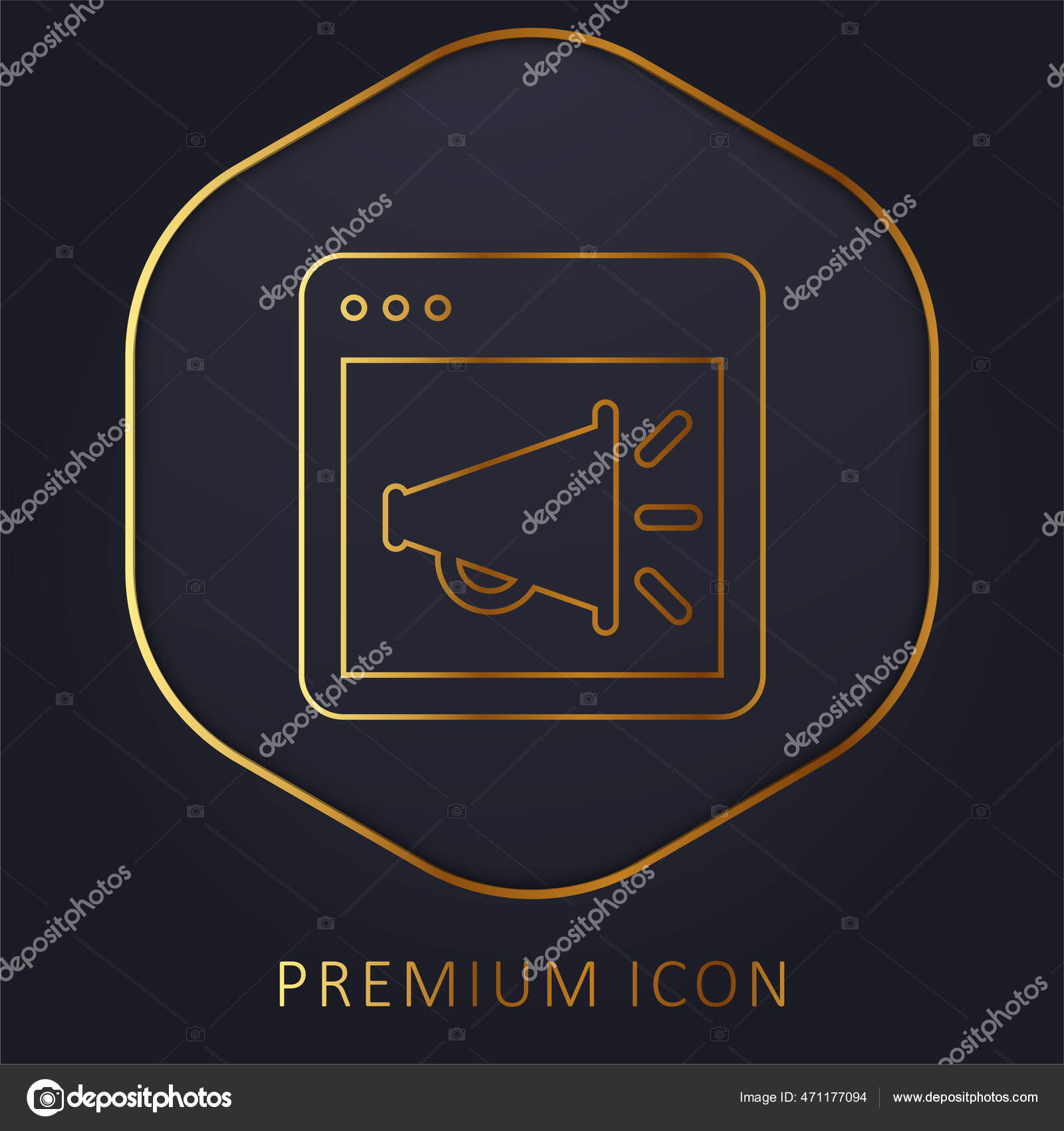 Advertising Golden Line Premium Logo Icon Stock Vector Image by ...