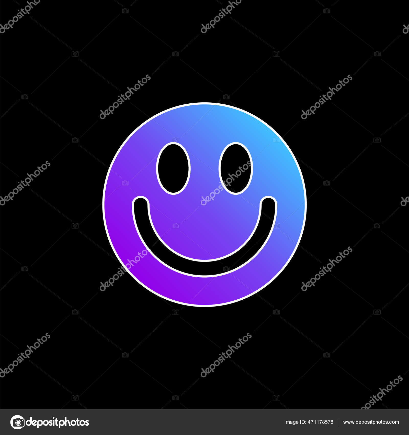 Big Smiley Face Icono Vector Gradiente Azul Vector de stock #471178578 ...