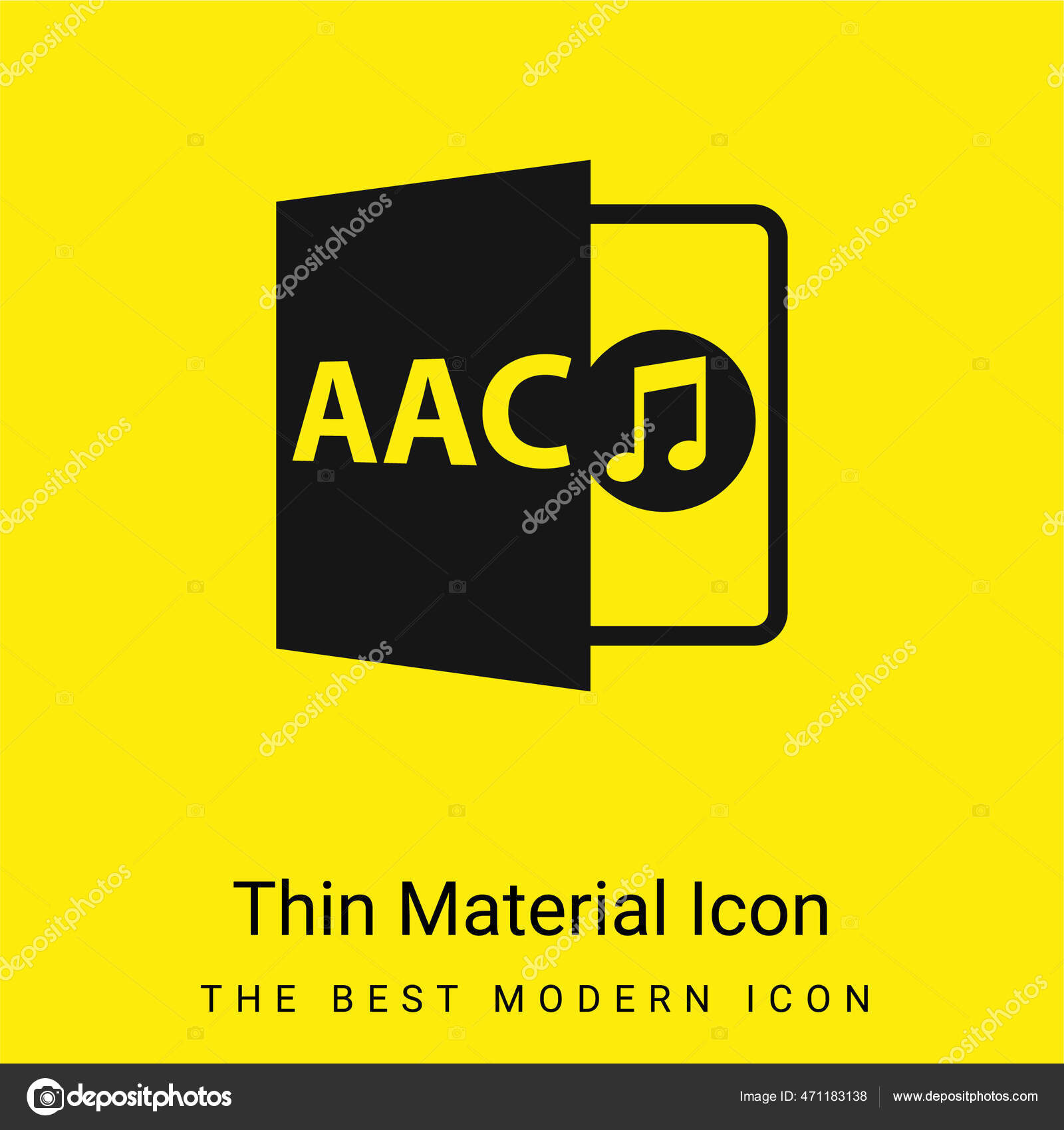 Acc File Format Symbol Minimal Bright Yellow Material Icon Stock Vector ...