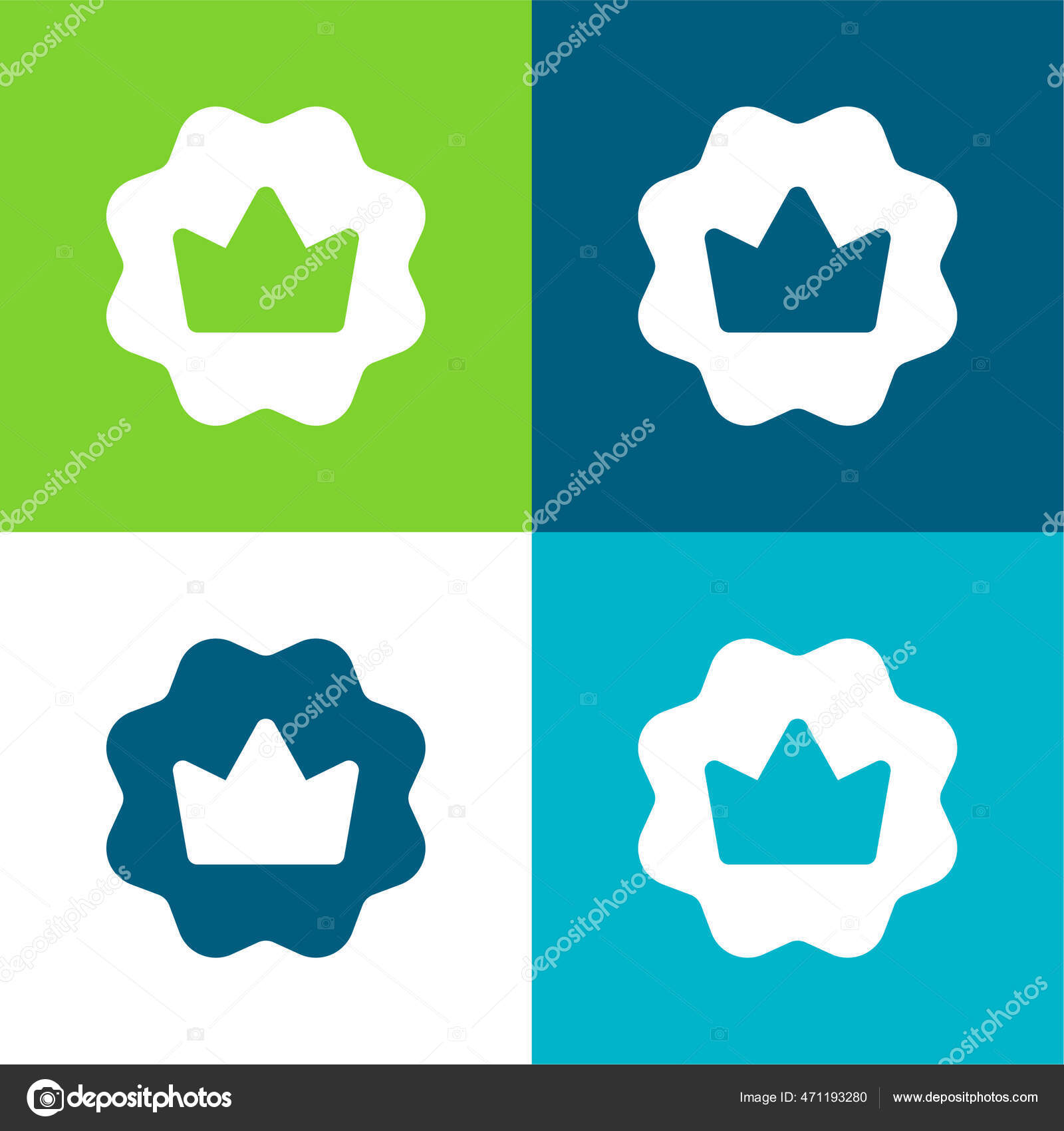 Badge Flat Four Color Minimal Icon Set Stock Vector by ©Infolight 471193280