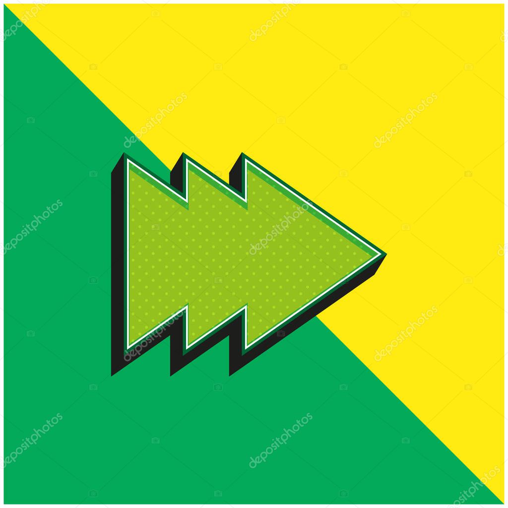 Flecha De Tres Flechas Rellenas Agrupadas Derecha Verde y amarillo ...