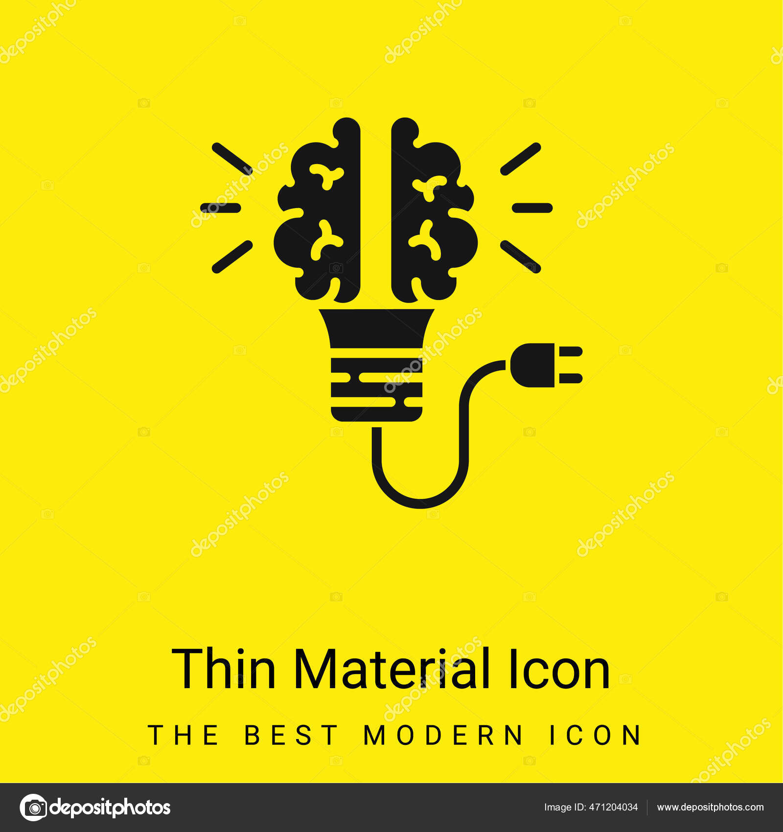 Brain Minimal Bright Yellow Material Icon Stock Vector by ©Infolight ...