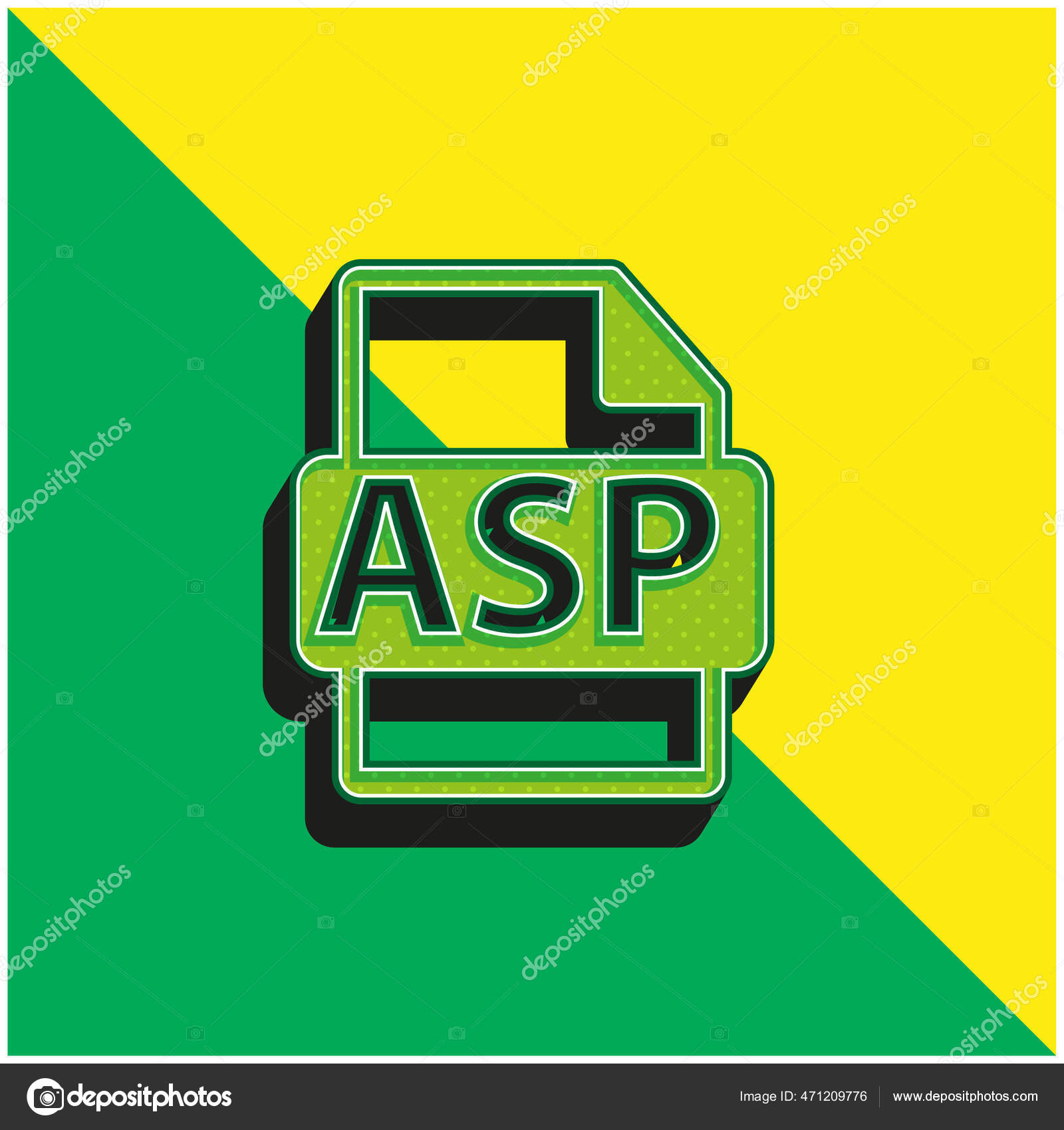 Asp File Format Symbol Green Yellow Modern Vector Icon Logo Stock ...