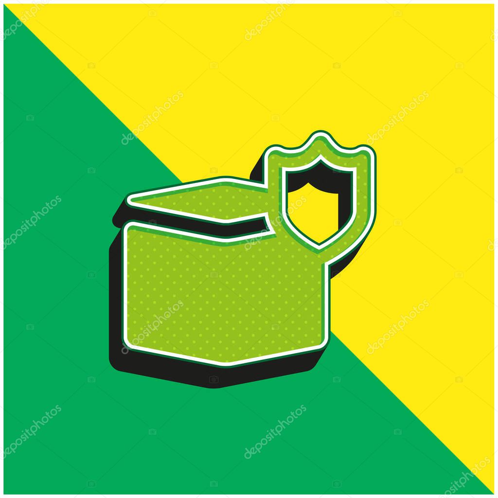 Caja verde y amarillo moderno vector 3d icono logotipo 2022