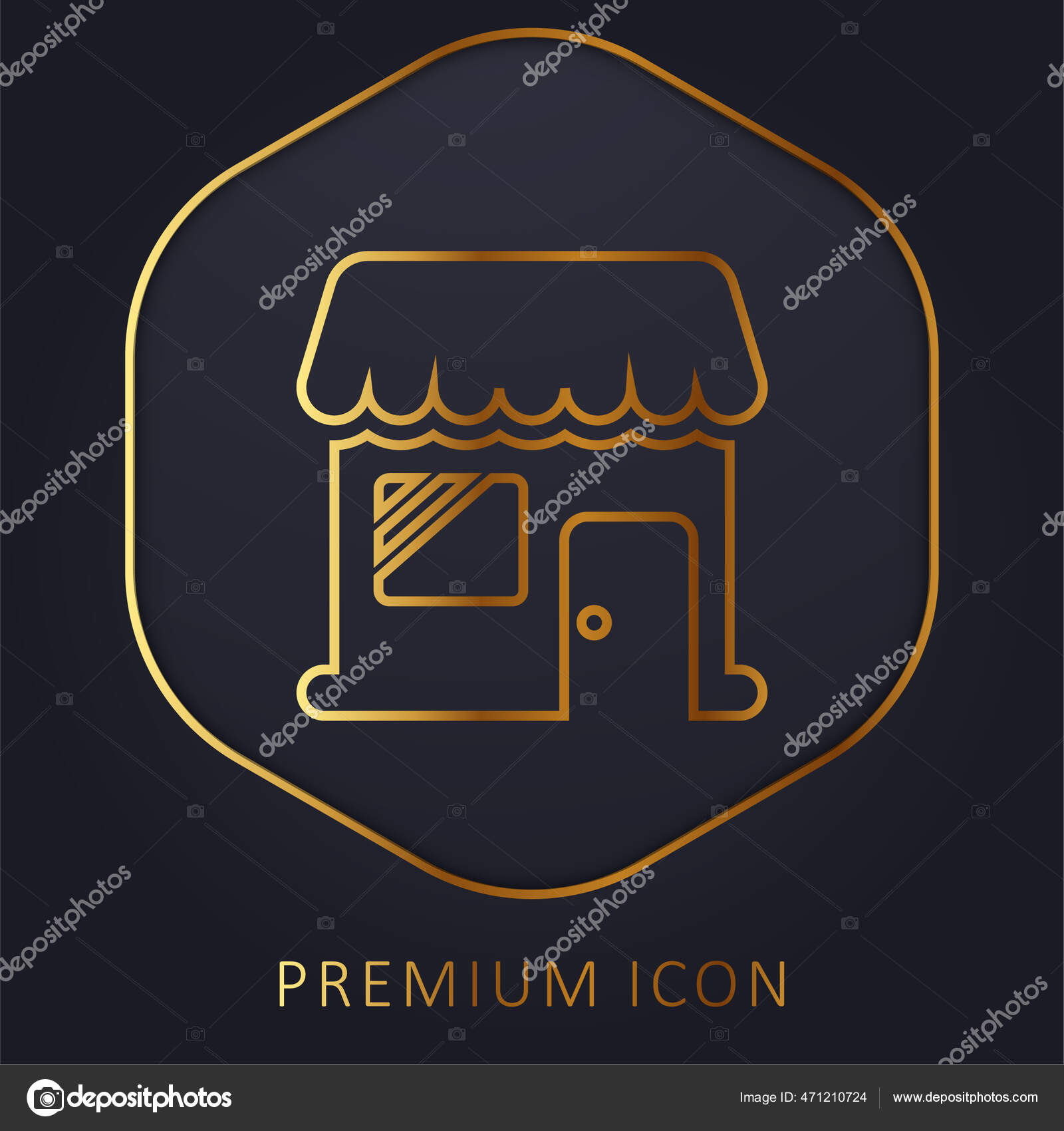 Big Store Golden Line Premium Logo Icon Stock Vector Image by ...