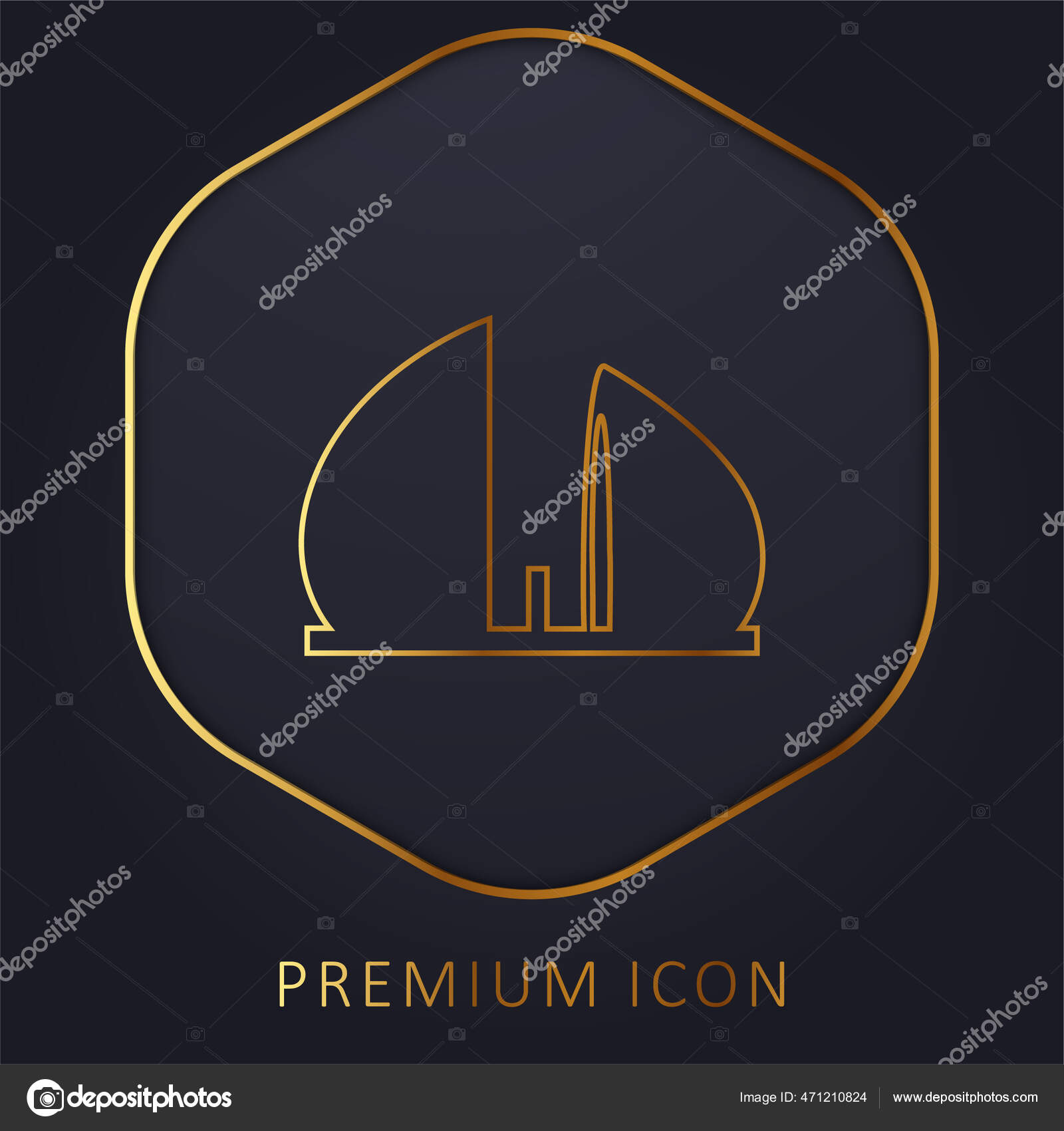 Shaheed Monument Iraq Golden Line Premium Logo Icon Stock Vector Image ...