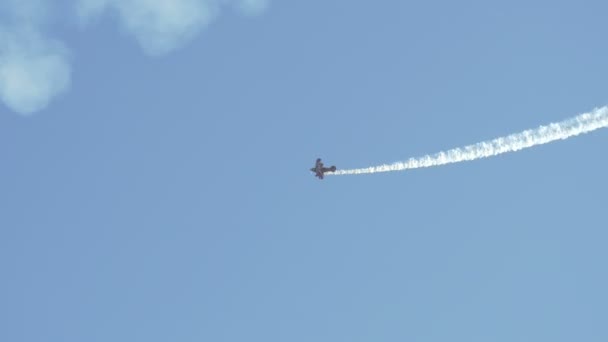 Airplane Leaving Smoke Trails Sky — Stock Video © ATWStock #477219246