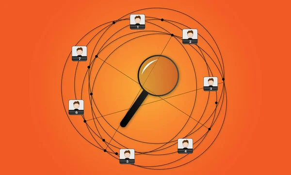 A magnifying glass revealing hidden vulnerabilities within a network ...
