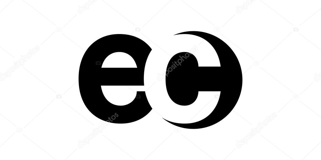 Monogram negative Space Letter Logo ec , e c — Stock Vector ...