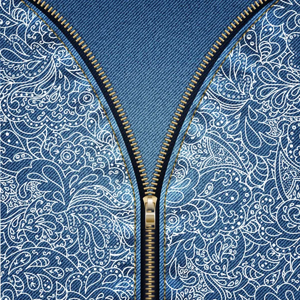 Denim background with closed zipper — Stock Vector © AlionaManakova ...