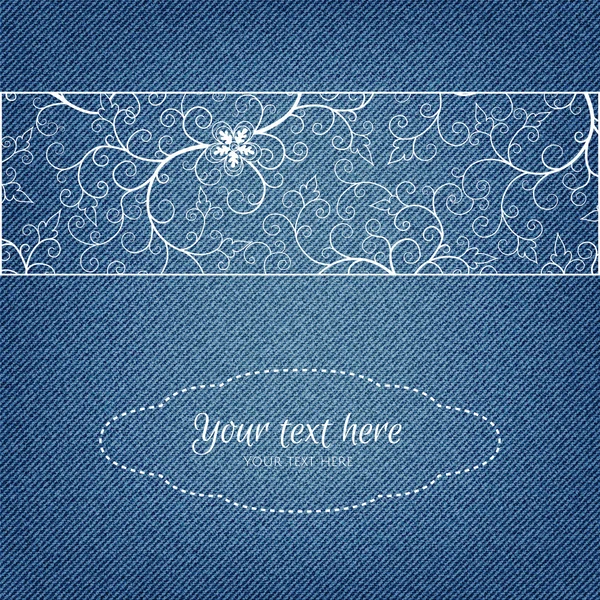 Denim Invitation card with ornament Stock Vector Image by ...