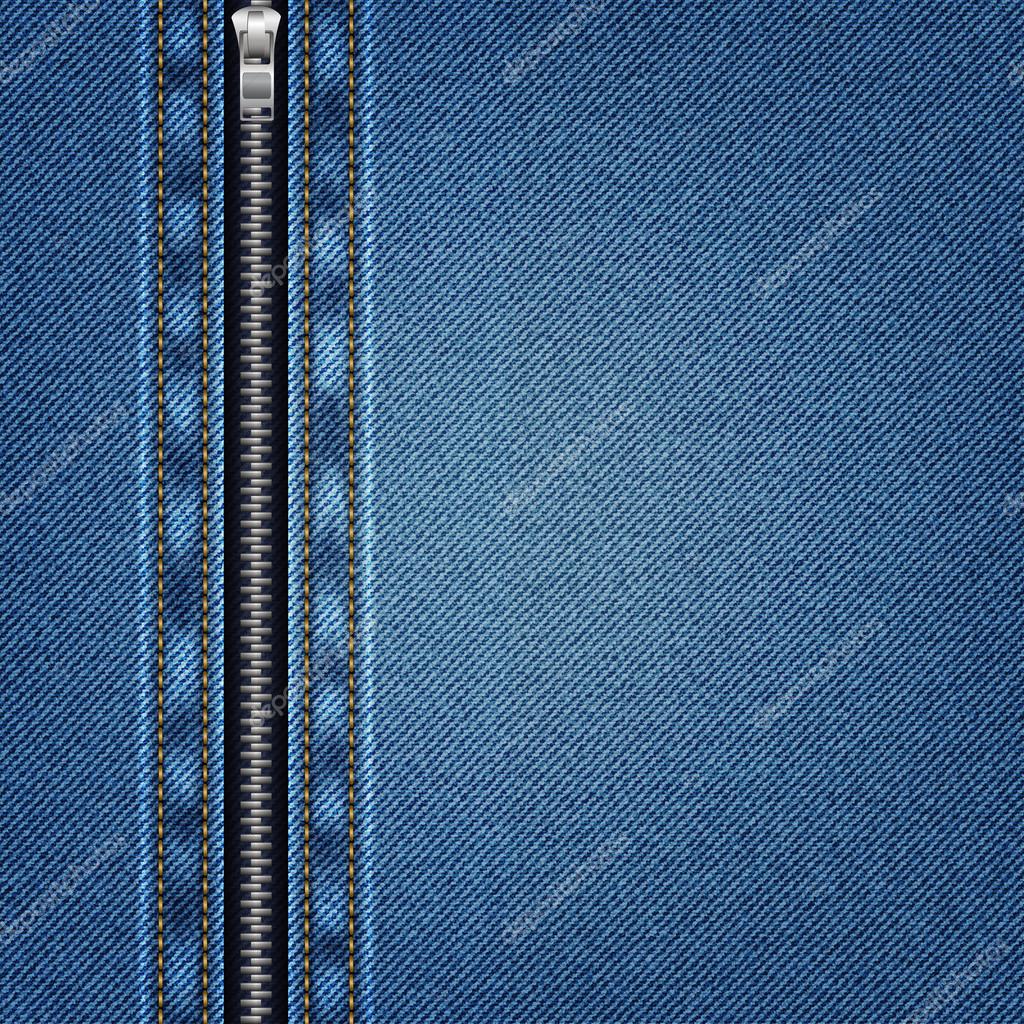 Denim background with closed zipper — Stock Vector © AlionaManakova ...