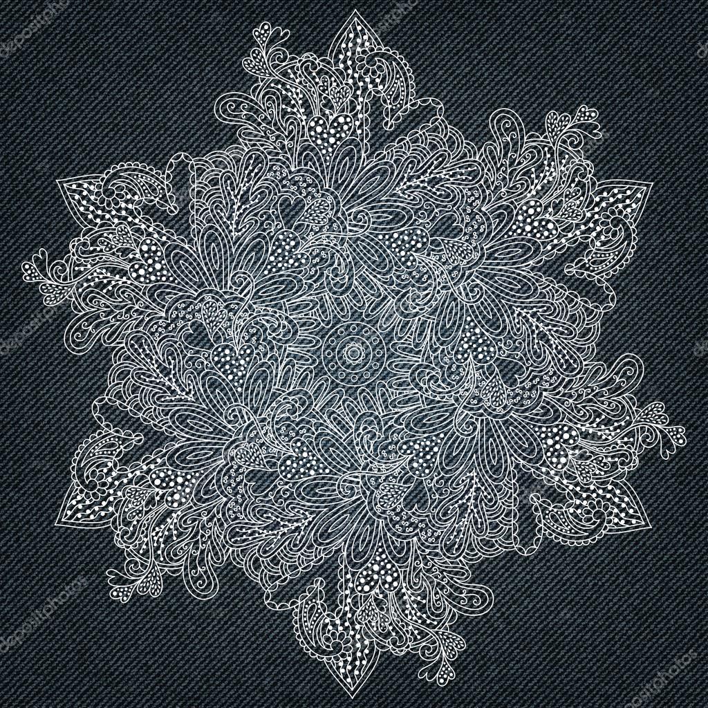 Denim background with lace pattern Stock Vector Image by ...