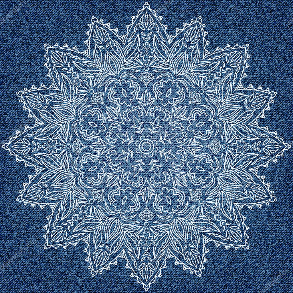 Denim background with lace pattern Stock Vector Image by ...