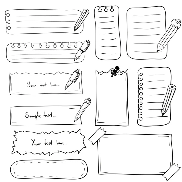 Set of hand drawn paper notes Stock Vector Image by ©AlionaManakova ...