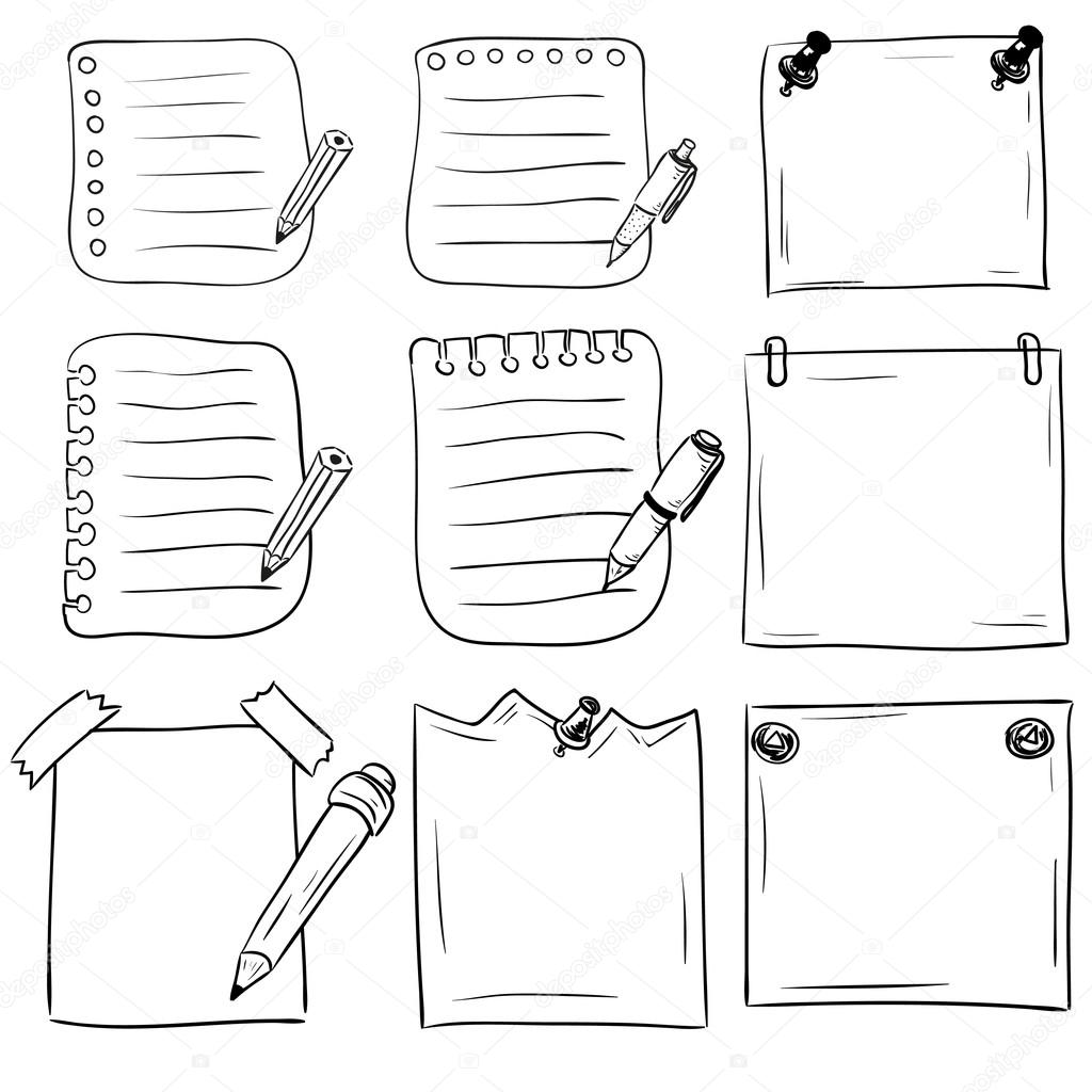 Set of hand drawn paper notes Stock Vector Image by ©AlionaManakova ...