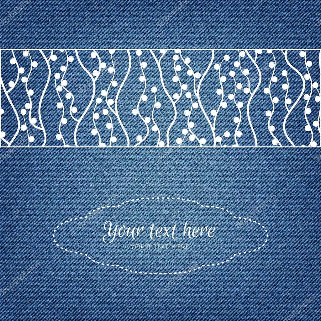 Denim Invitation card with ornament Stock Vector by ©AlionaManakova ...