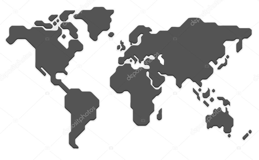 Stylized world map Stock Vector by ©Sudowoodo 107527214