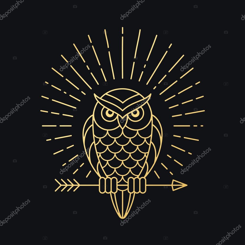 Búho con emblema de flecha Vector de stock #112893750 de ©Sudowoodo